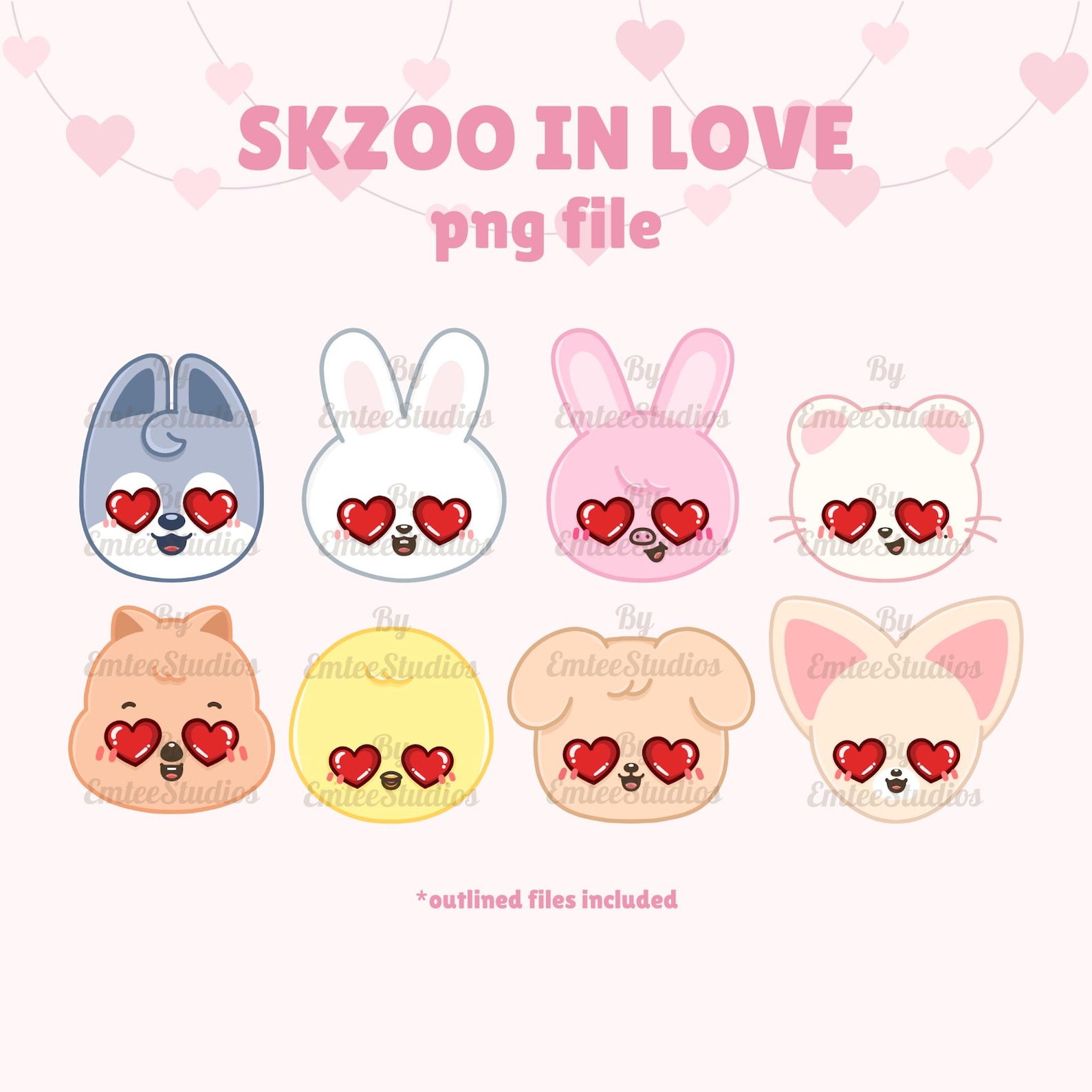 SKZ SKZOO in Love Clipart | PNG, Transparent Background | Instant ...