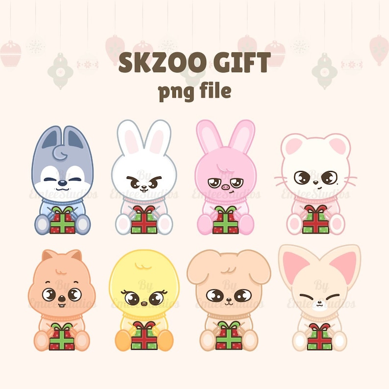Stray Kids SKZOO Gift Clipart | PNG, Transparent Background | Instant ...