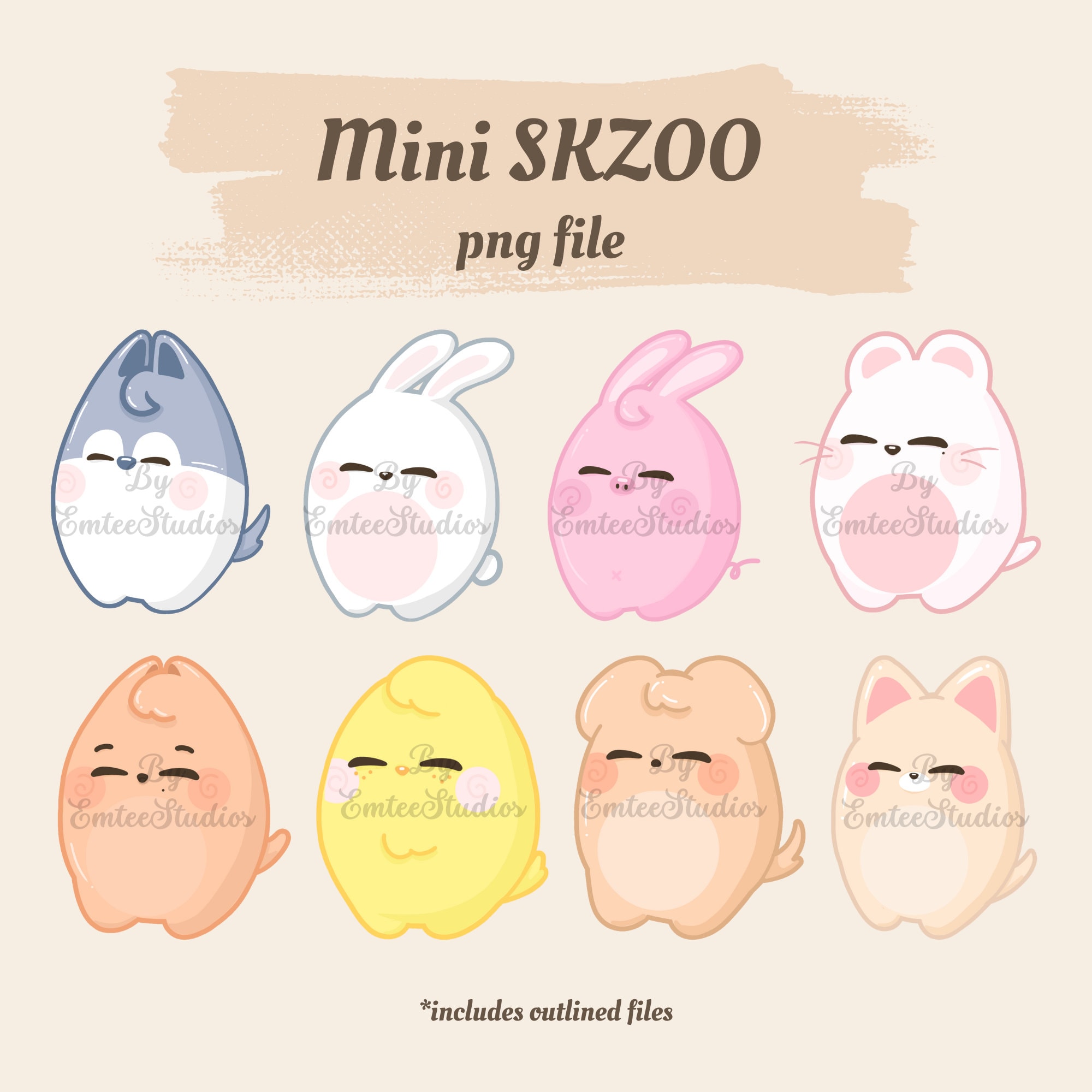 Stray Kids SKZOO Chibi Cute Clipart | PNG, Transparent Background ...