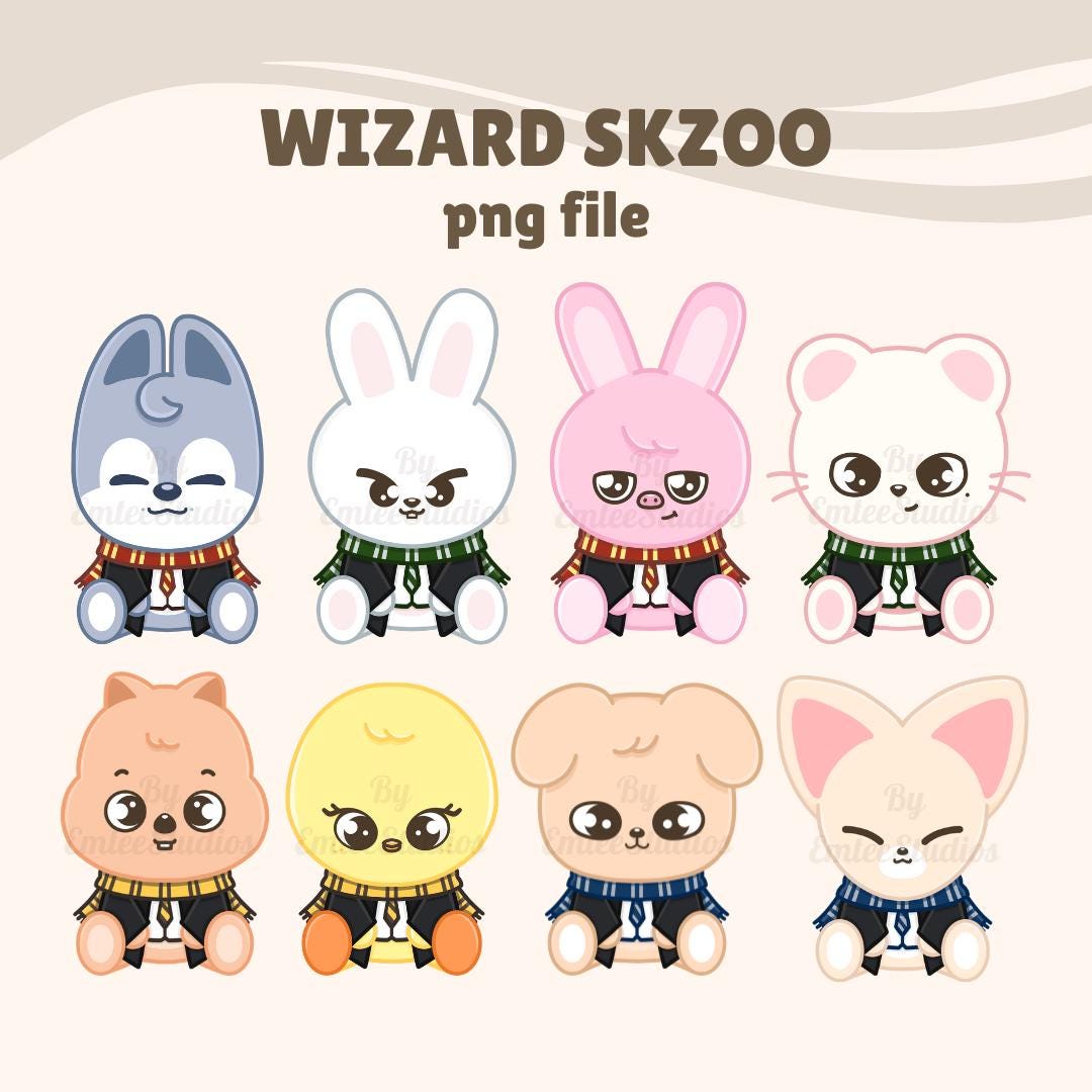 Stray Kids SKZOO in Wizard School Clipart | PNG, Transparent Background ...