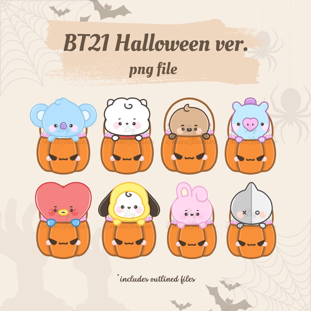 BTS BT21 Halloween Versión Clipart / PNG, Fondo Transparente / Descarga ...