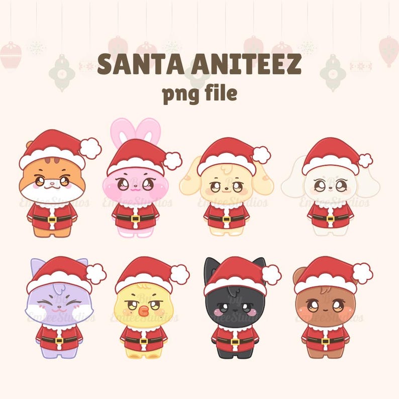 ATZ Aniteez Santa Clipart | PNG, Transparent Background | Instant ...