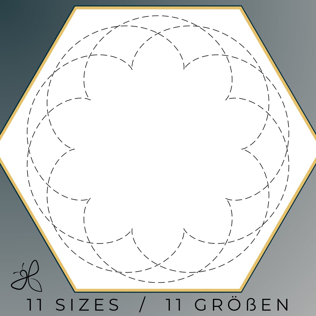 Spiralmuster / Spiral Block Stickmuster digital Quilt Block Epizykloid ...