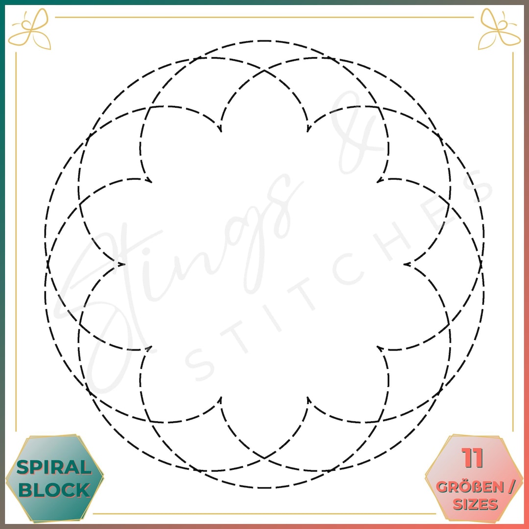 Spiral Pattern - Spiral Block - Digital Embroidery Pattern - Quilt ...