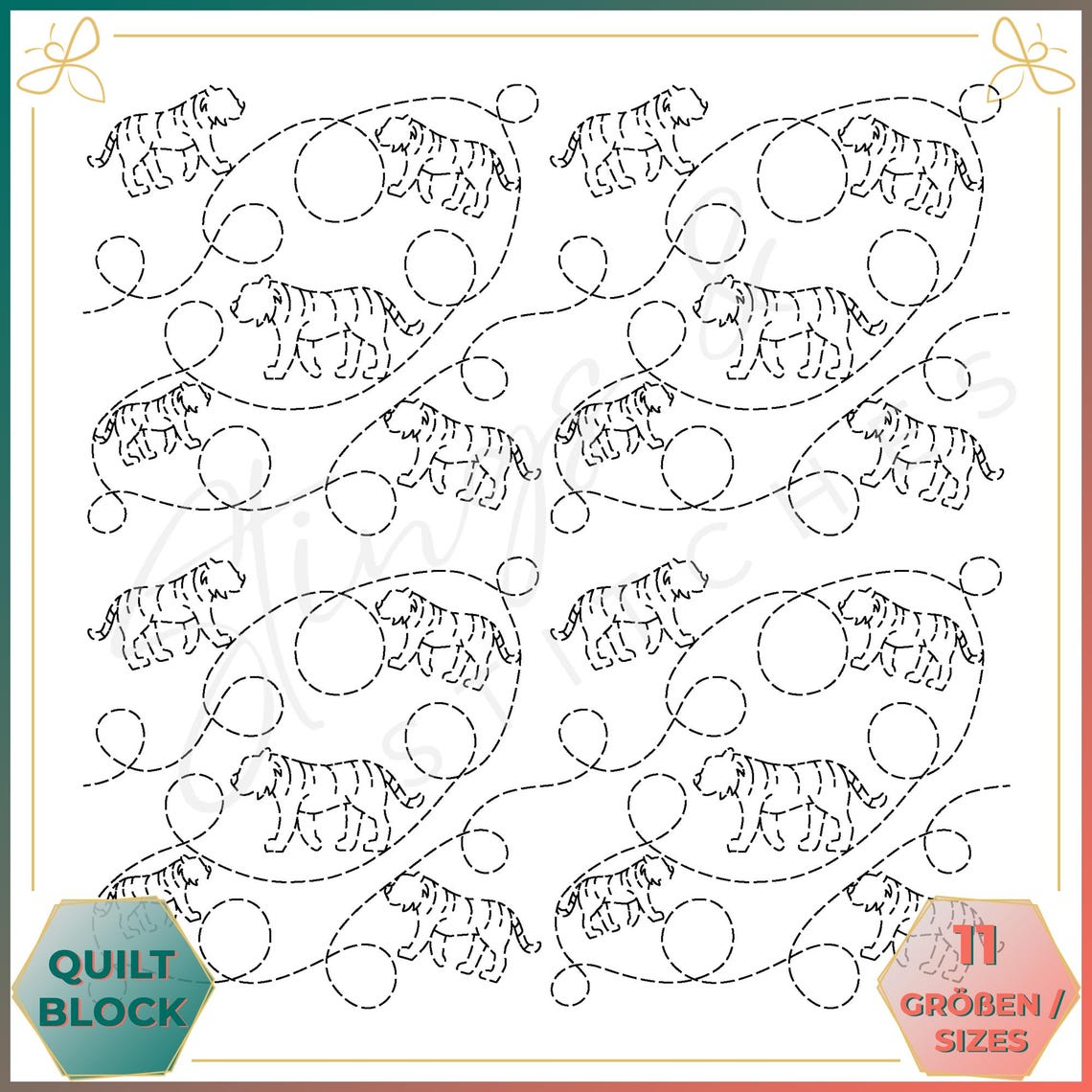 Tiger - Quilt Pattern (digital) - Edge to Edge Quilting - Longarm and ...