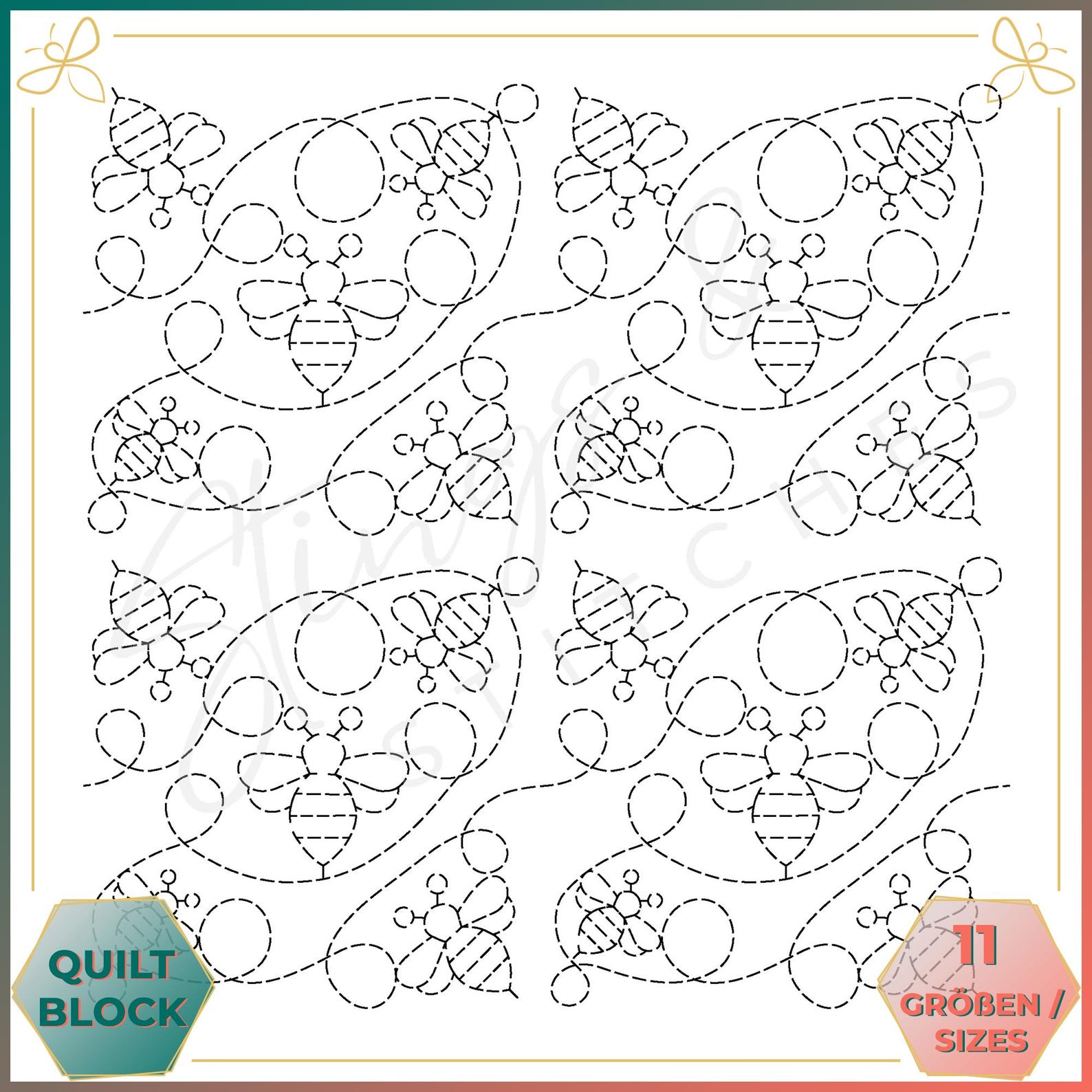 Honey Bee - Quilt Pattern (digital) - Edge to Edge Quilting - Longarm ...