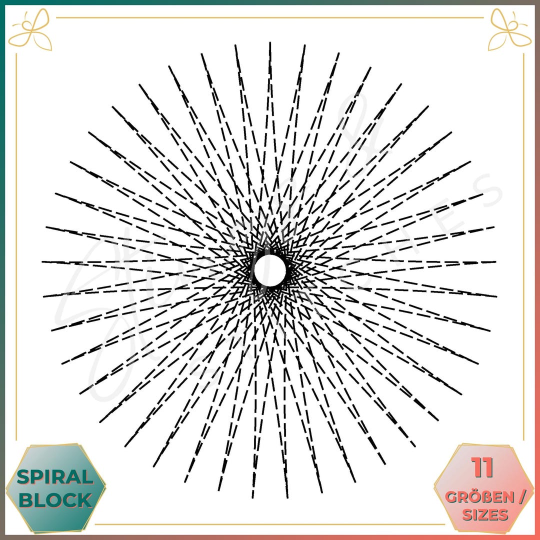 Buy Spiral Pattern - Spiral Block - Digital Embroidery Pattern - Quilt ...