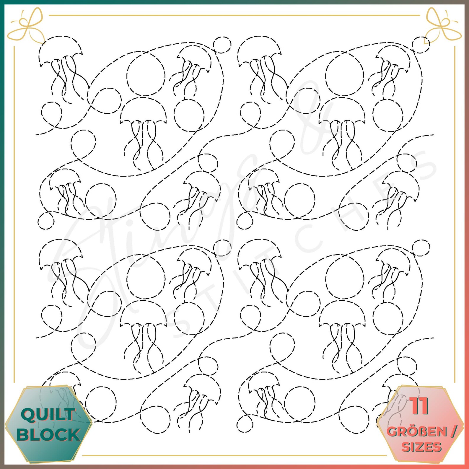 Jellyfish - Quilt Pattern (digital) - Edge to Edge Quilting - Longarm ...