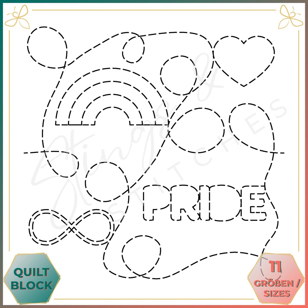 Pride - Quilt Pattern - Embroidery Pattern (digital) - Edge to Edge ...