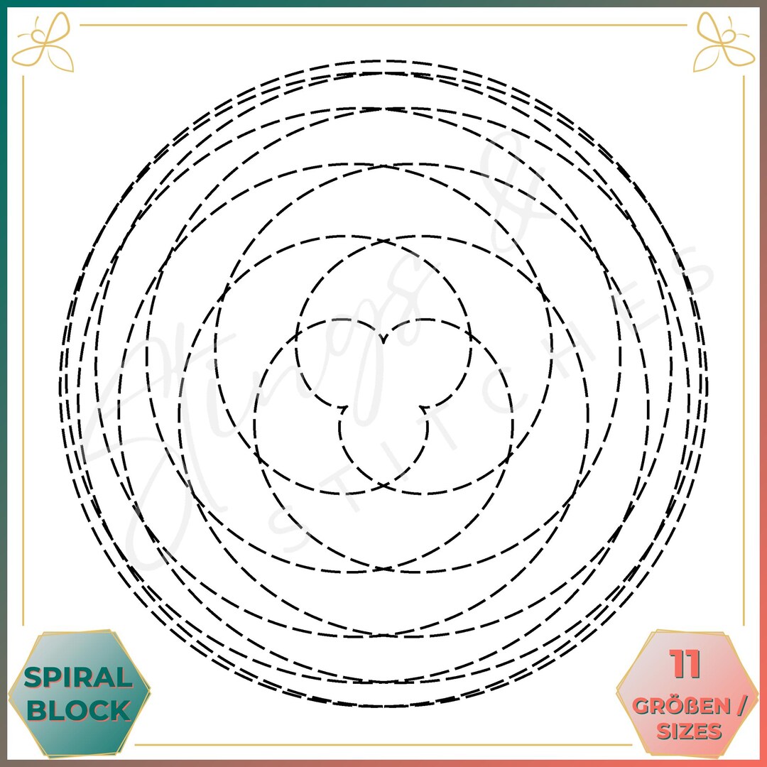 Spiral Pattern Spiral Block Digital Embroidery Pattern Quilt Block ...