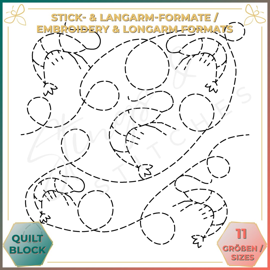 Shrimp / Prawn - Quilt Pattern (digital) - Edge to Edge Quilting ...