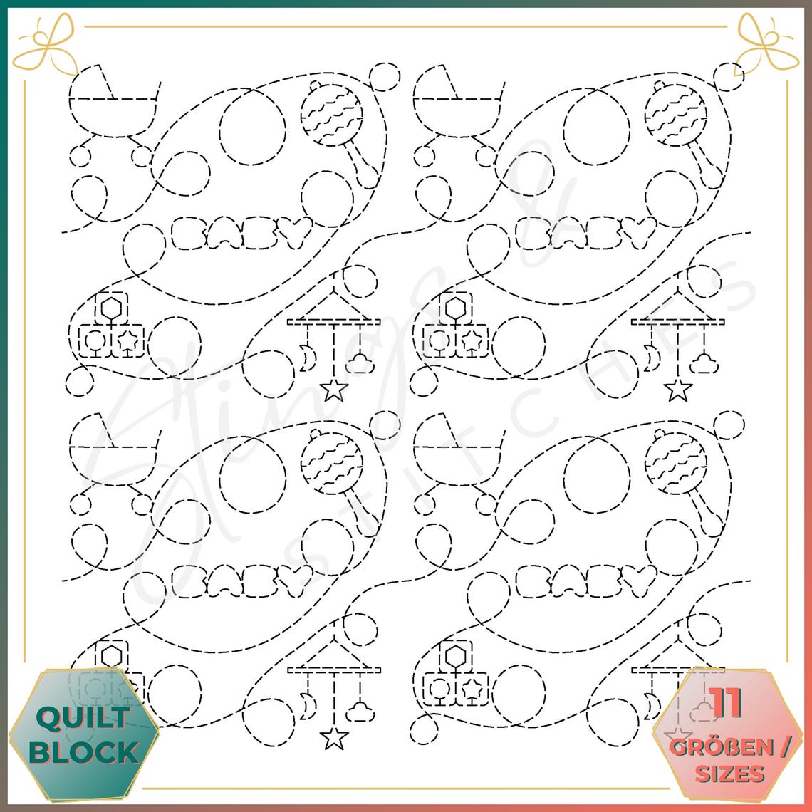 Baby - Quilt Pattern - Embroidery Pattern (digital) - Edge to Edge ...