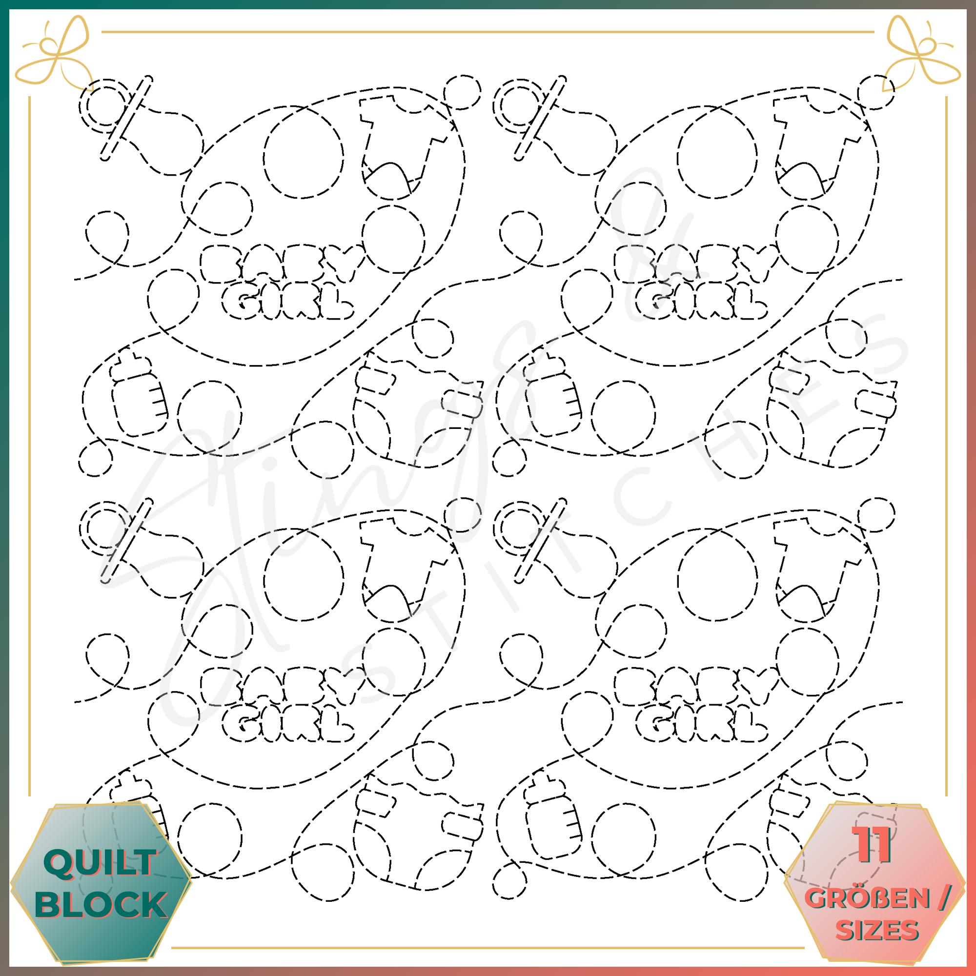 Baby Girl - Quilt Pattern (digital) - Edge to Edge Quilting - Longarm ...