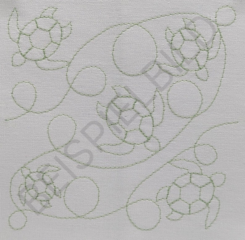 Tortoise - Quilt Pattern - Embroidery Pattern (digital) - Edge to Edge ...