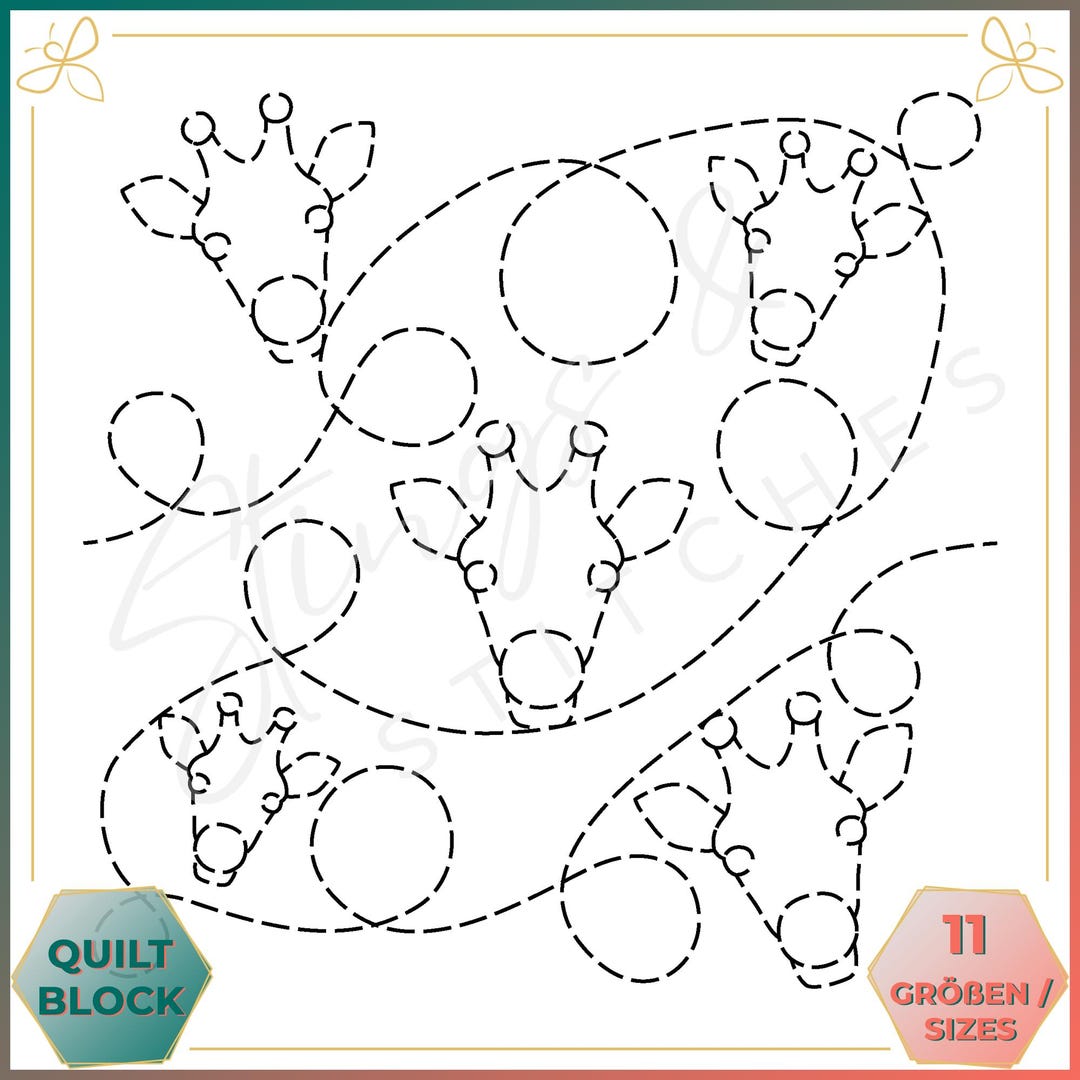 Giraffe - Quilt Pattern - Embroidery Pattern (digital) - Edge to Edge ...
