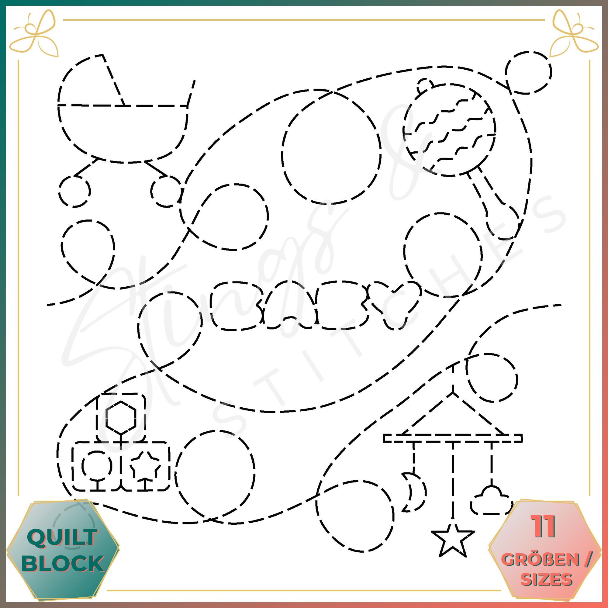 Baby - Quilt Pattern - Embroidery Pattern (digital) - Edge to Edge ...
