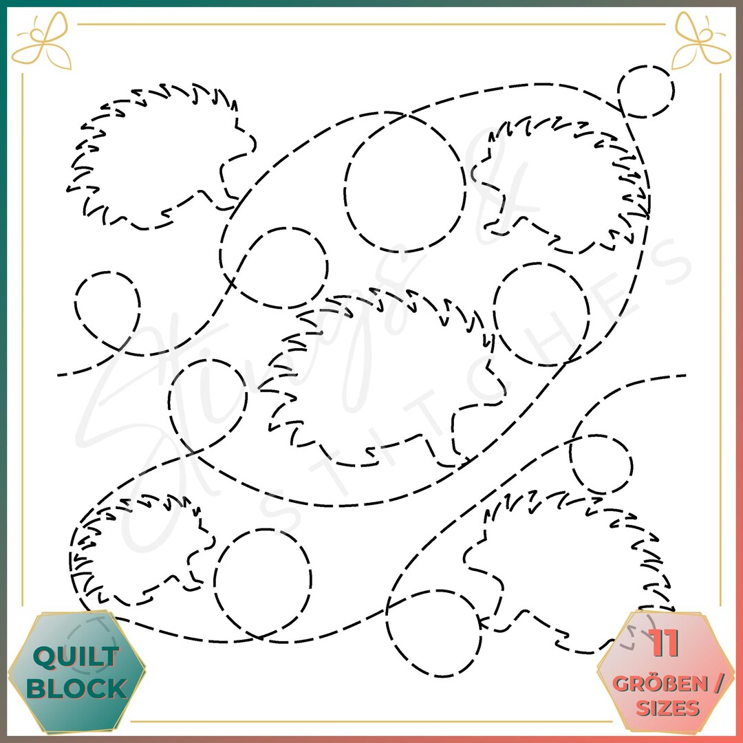 Porcupine - Quilt Pattern - Embroidery Pattern (digital) - Edge to Edge ...