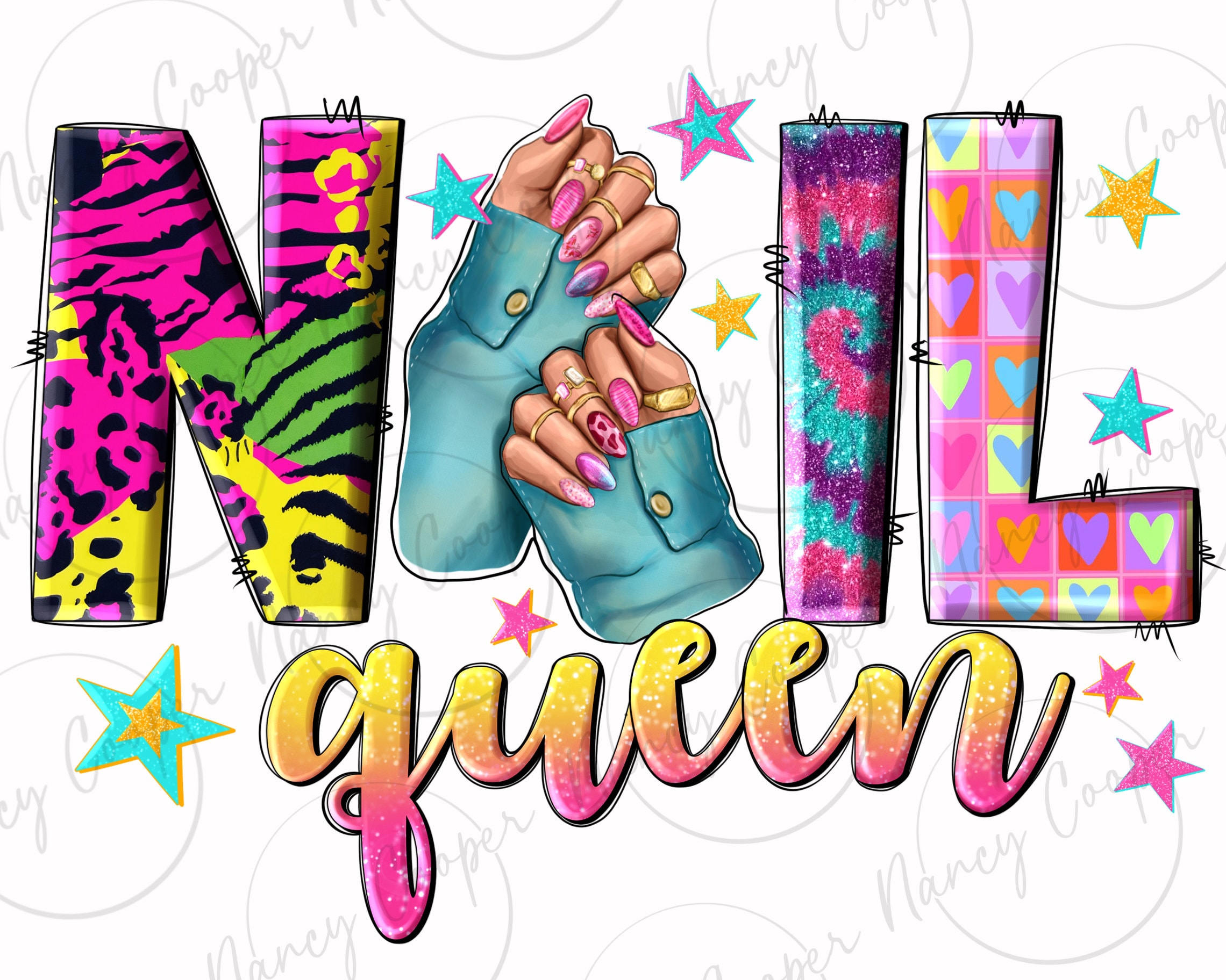 Nail Queen Png Sublimation Design Download Nail Art Png Nail - Etsy
