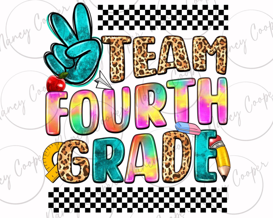 Team Fourth Grade Png Sublimation Design Download, 4th Grade Png ...