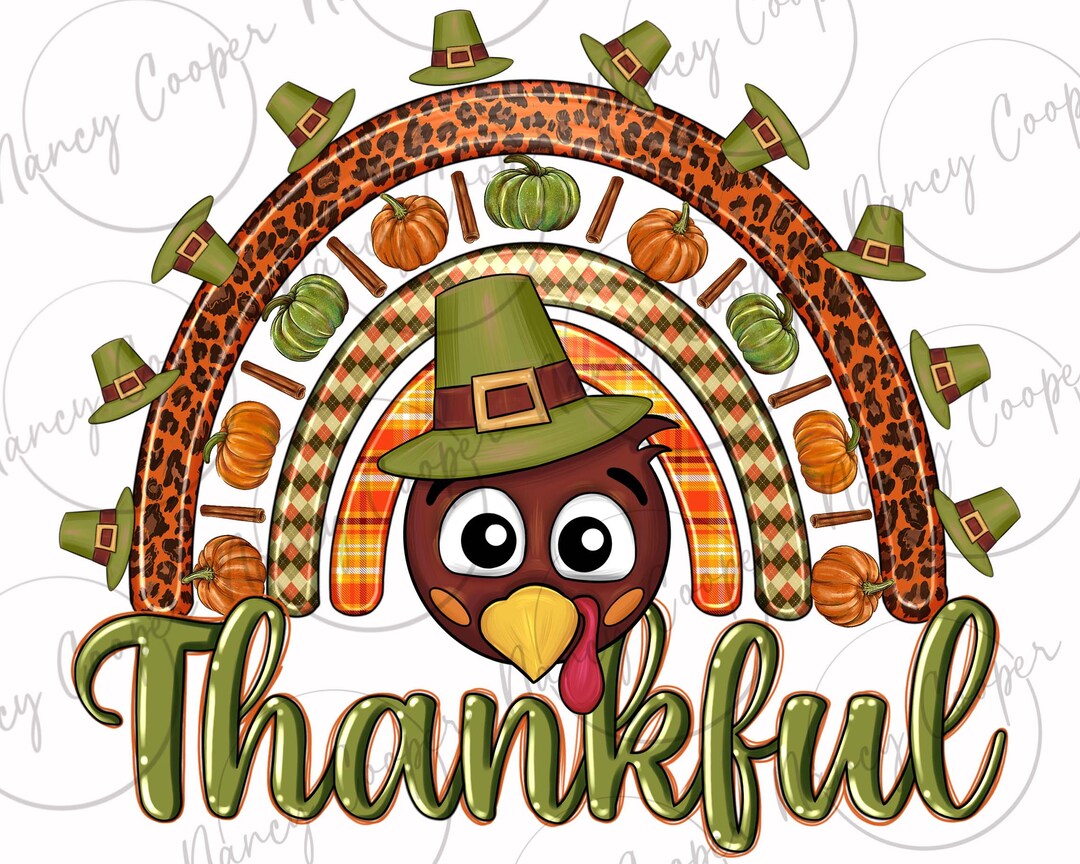 Turkey Rainbow Thankful Thanksgiving Png, Hello Fall Png, Fall Vibes ...