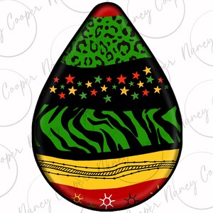 African Colors Teardrop Earrings Bundle Png Sublimation Design Download ...