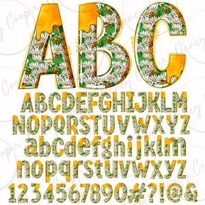 Daisy Honey Bee Alphabet Bundle Png, Bee Png, Honey Doodle Letters Png ...