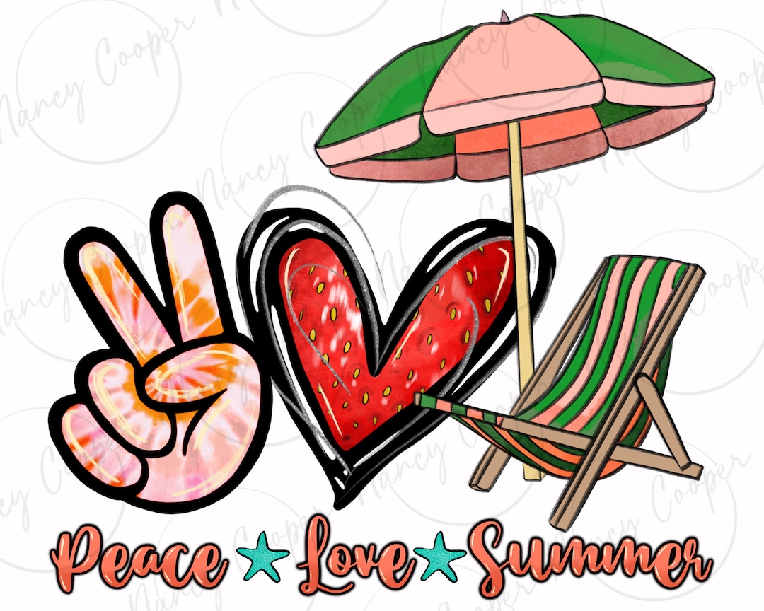 Peace Love Summer Png Sublimation Design Download, Summer Vibes Png ...