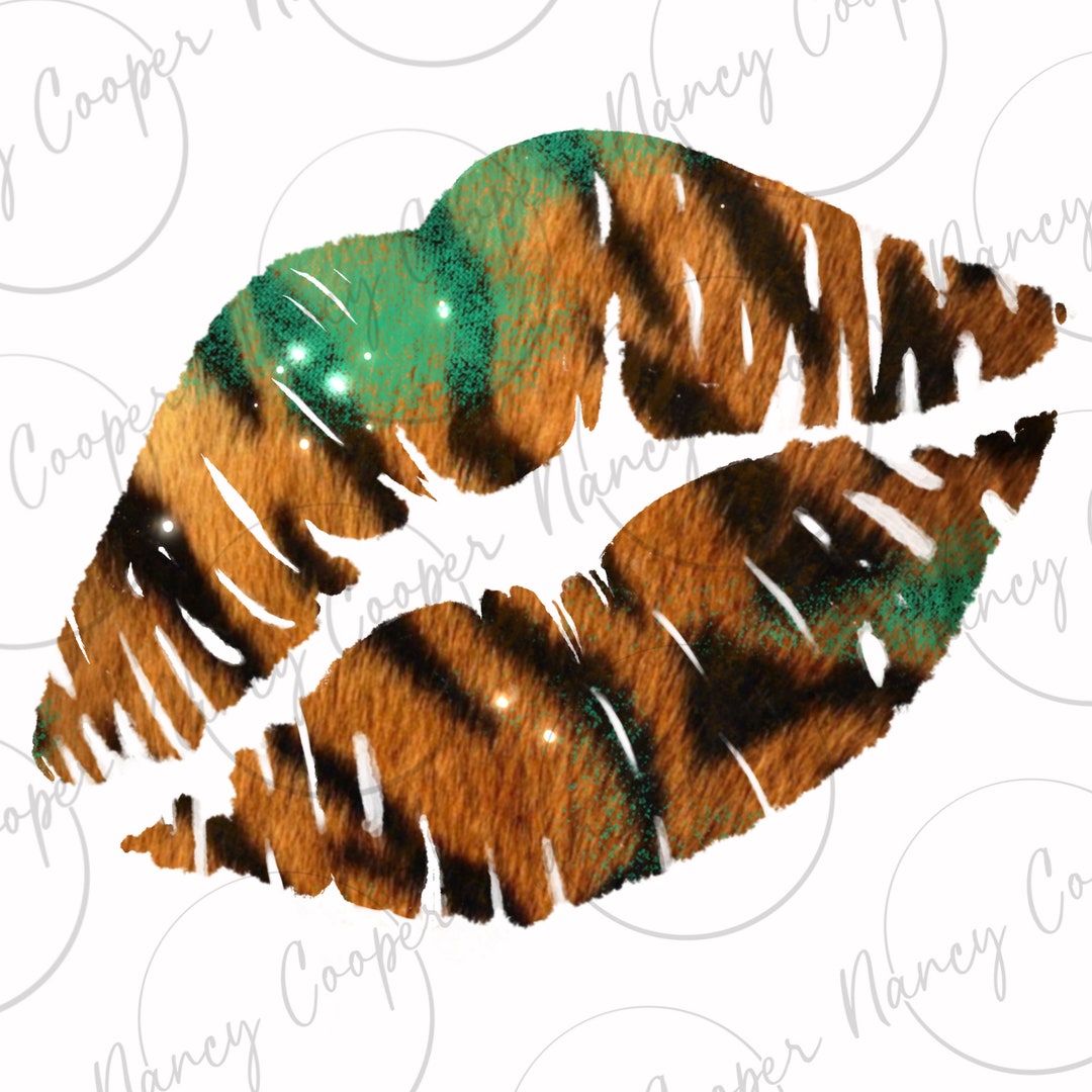 Tiger Lips Png Sublimation Design Download, Western Lips Png, Tiger ...