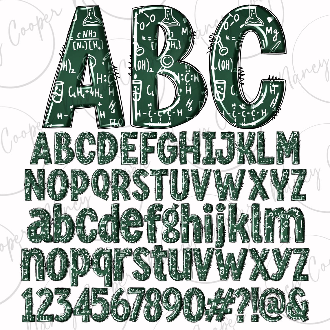 Teacher Alphabet Png Files Bundle, Teacher's Day Doodle Letters Png ...