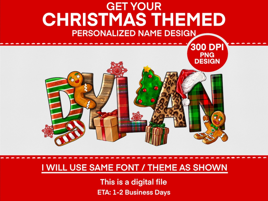 Personalized Christmas Themed Png Sublimation Design Download ...