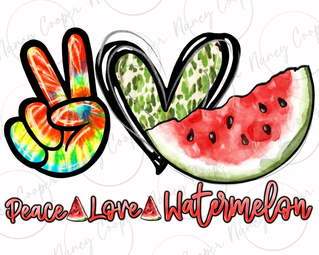 Peace Love Watermelon Png Sublimation Design Download,hello Summer Png ...
