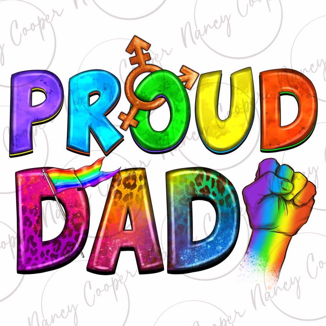 Proud Dad Png Sublimation Design Download, Pride Png, LGBTQ+ Png, Love ...