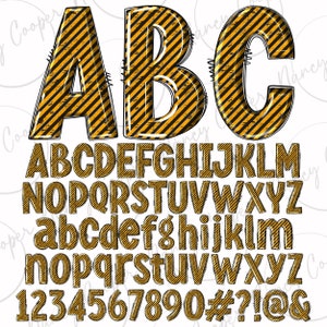 Construction Alphabet Png Files Bundle, Construction Doodle Letters Png ...