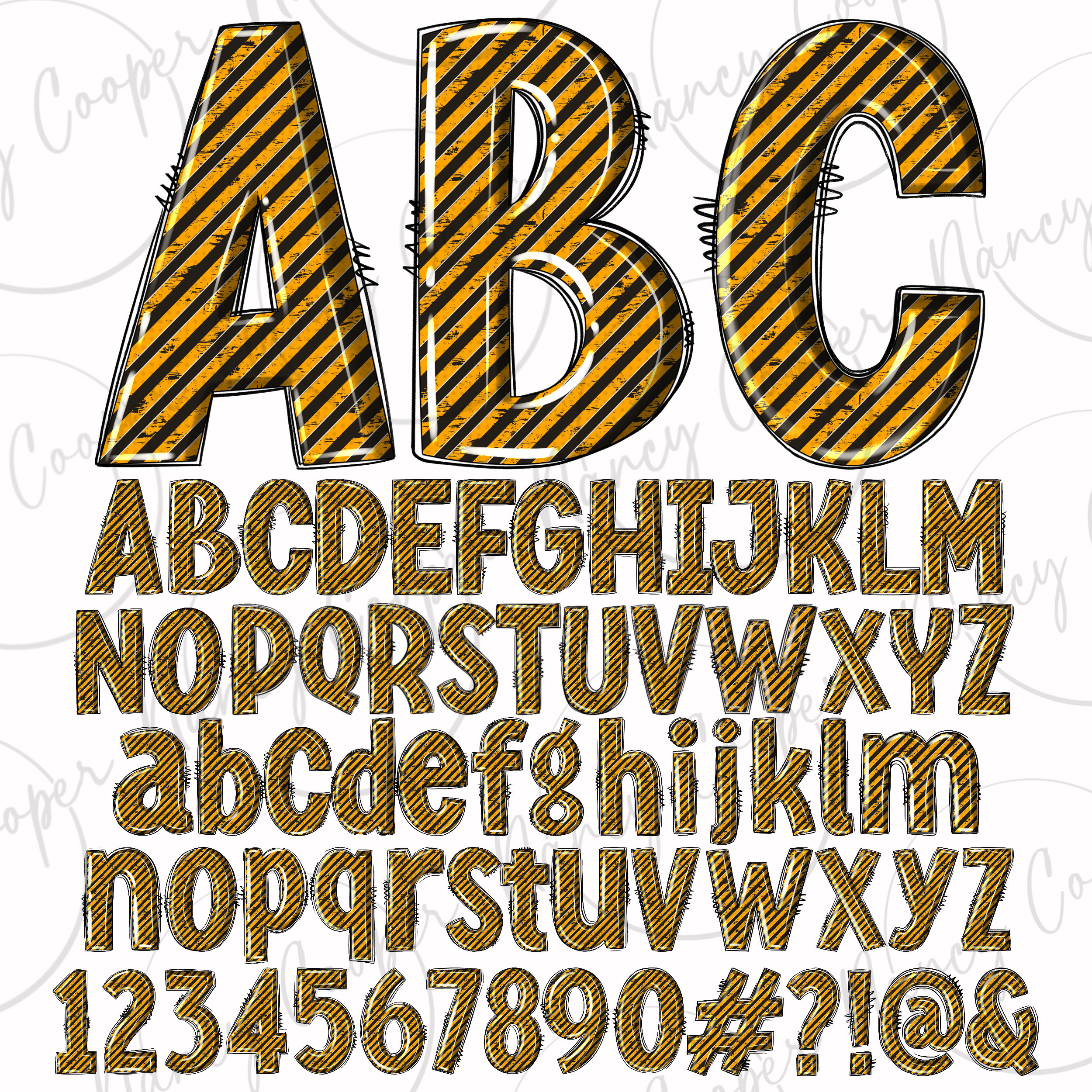 Construction Alphabet Png Files Bundle, Construction Doodle Letters Png ...