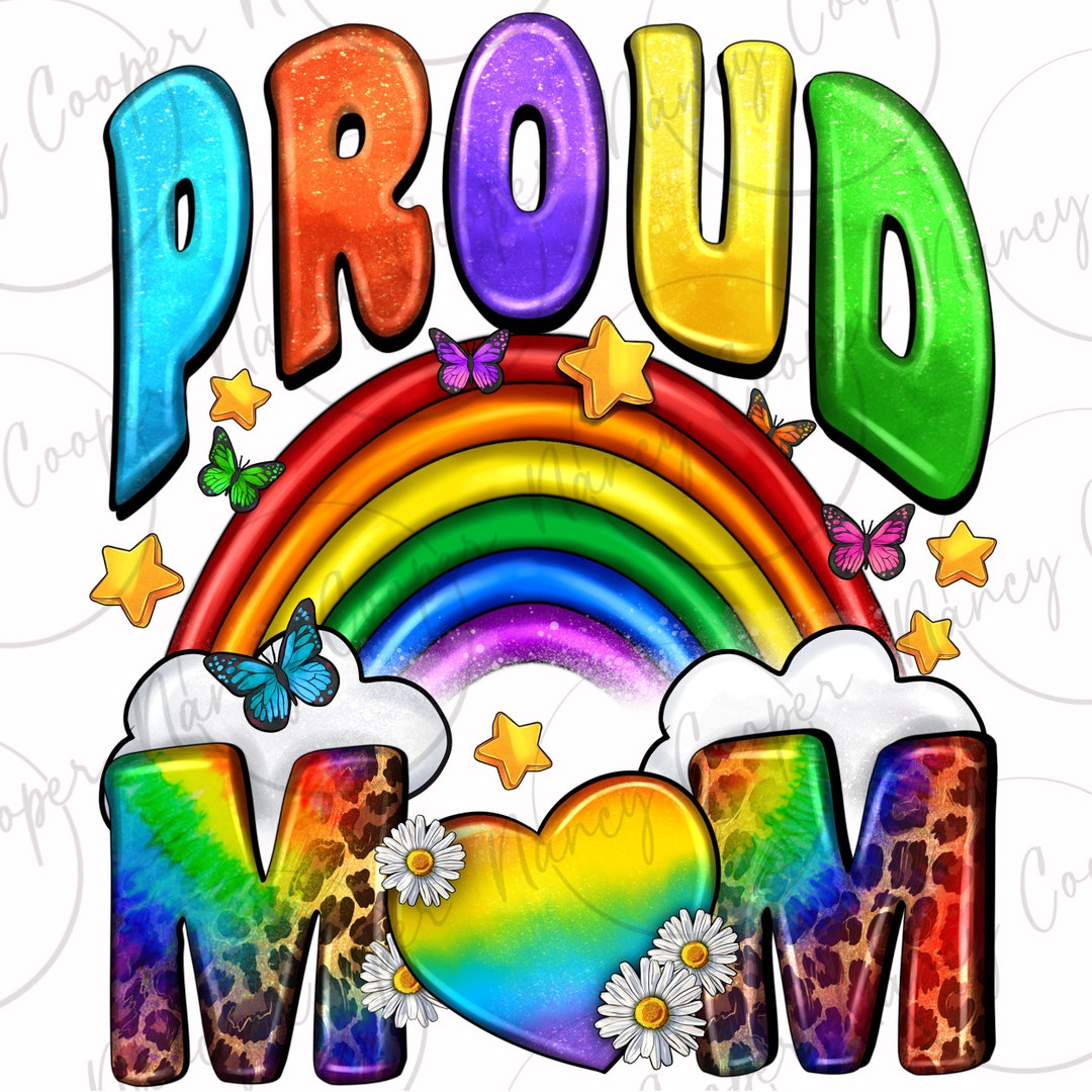 Proud Mom Png Sublimation Design Download, Pride Png, LGBTQ+ Png, Love ...
