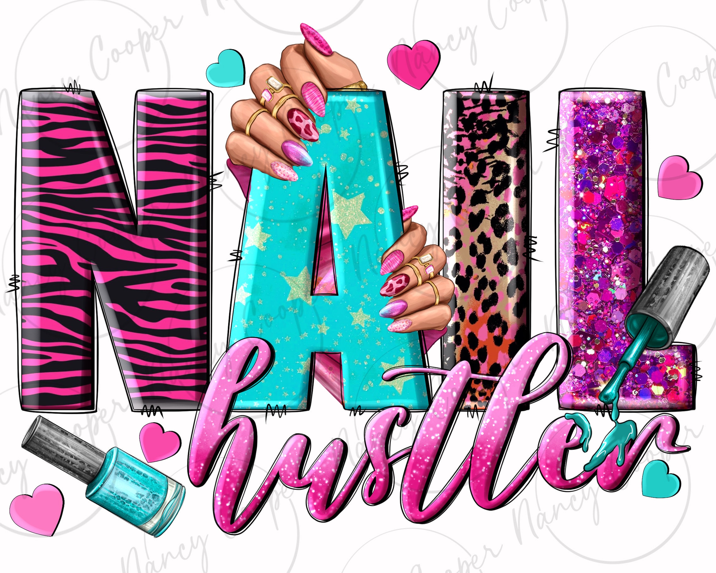 Nail Hustler Png Sublimation Design Download, Nail Art Png, Nail Boss ...