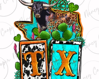 Western Texas Png Sublimation Design Download, TX Texas Png, Texas ...