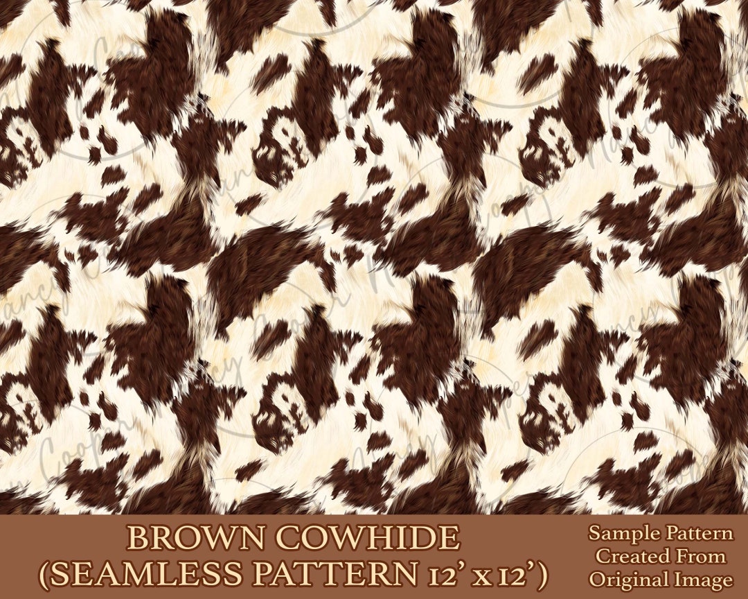 Brown Cowhide Seamless Pattern Digital Paper, Western Digital Seamless ...