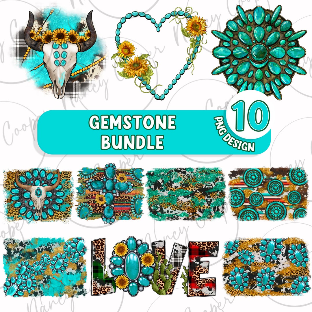Gemstone Bundle Png Sublimation Design Download, Turquoise Gemstone Png ...