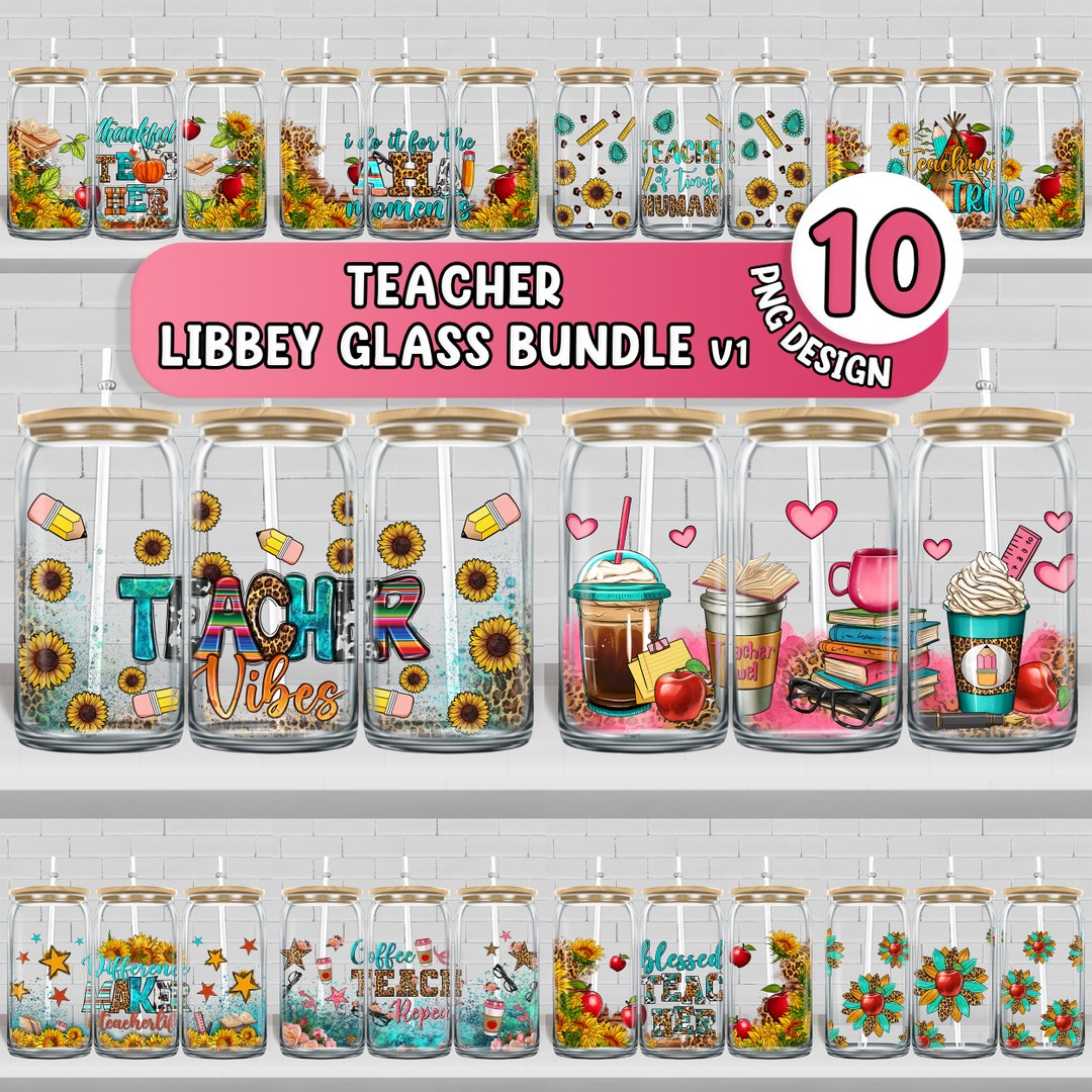 Teacher 16 Oz Libbey Glass Wrap Bundle V1 Png, Libbey Wrap Png, Libbey ...