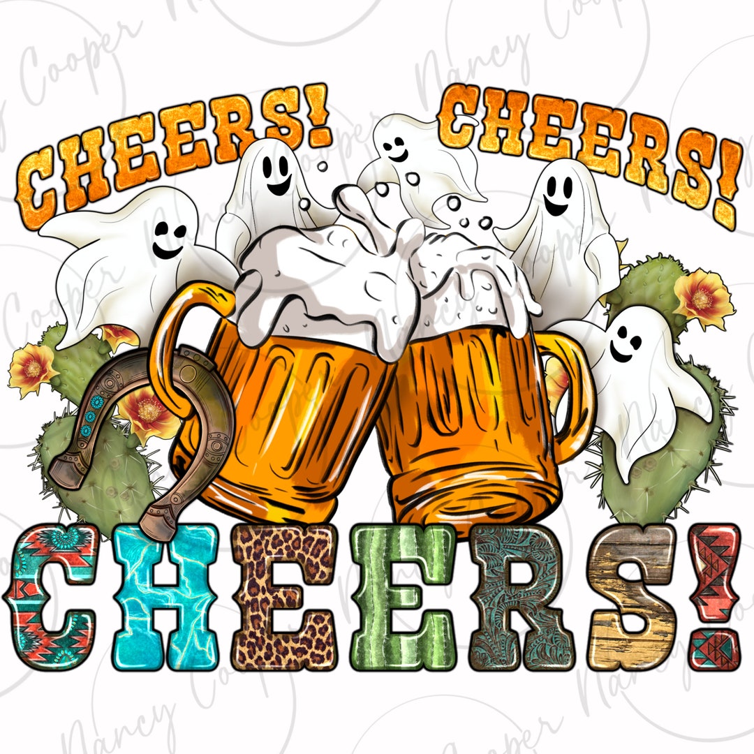 Western Cheers With Ghosts Png Sublimation Design Download, Western Png ...