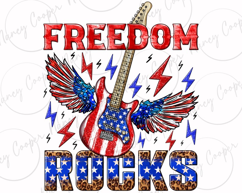 Freedom Rocks Png Sublimation Design Download 4th of July - Etsy