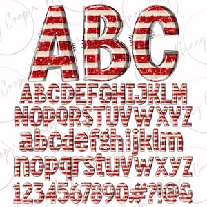 USA Alphabet Bundle Png, 4th F July Png, USA Doodle Letters Png, USA ...