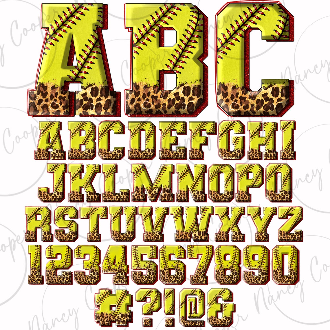 Softball Alphabet Bundle Png, Softball Png, Softball Doodle Letters Png ...