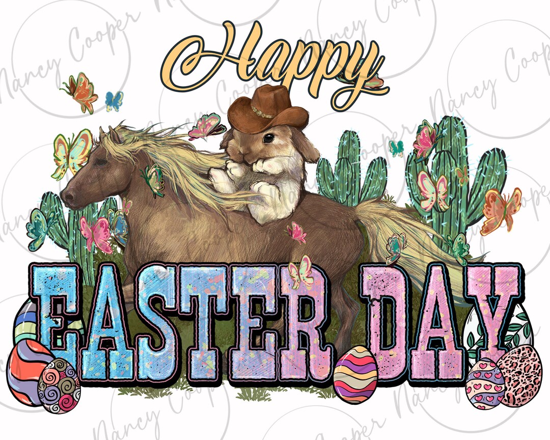 Happy Easter Day Rodeo Png Sublimation Design Download, Happy Easter ...