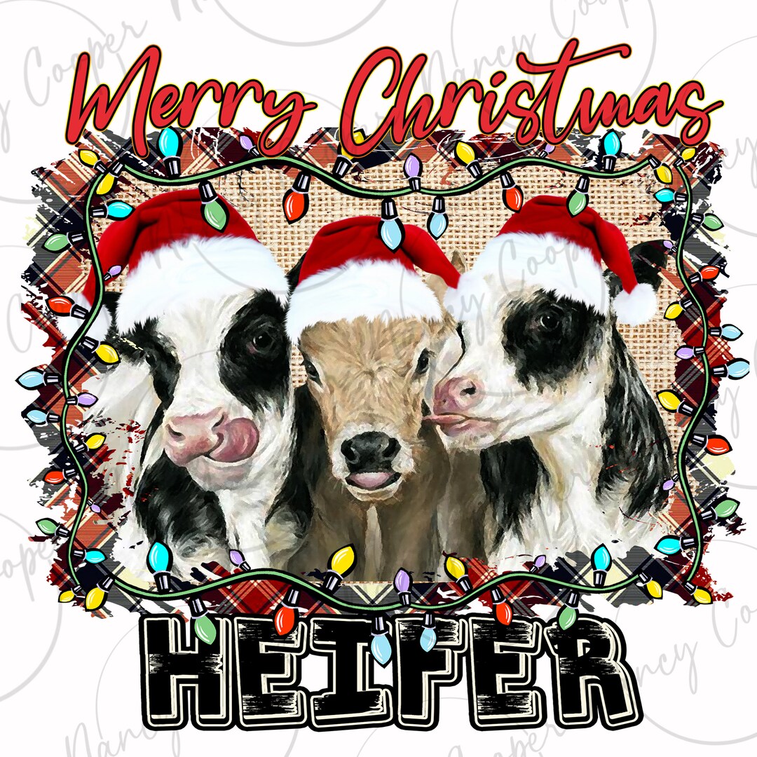 Merry Christmas Heifer Png Sublimation Design Download, Christmas Png ...