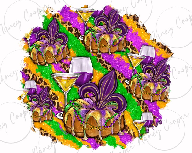 Mardi Gras King Cake Patches Png Bundle Sublimation Design - Etsy