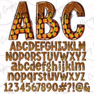 Halloween Alphabet Bundle Png, Halloween Png, Halloween Doodle Letters ...