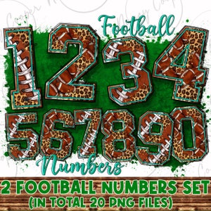 2 Football Numbers Set Png Files Bundle, Football Numbers Doodle ...