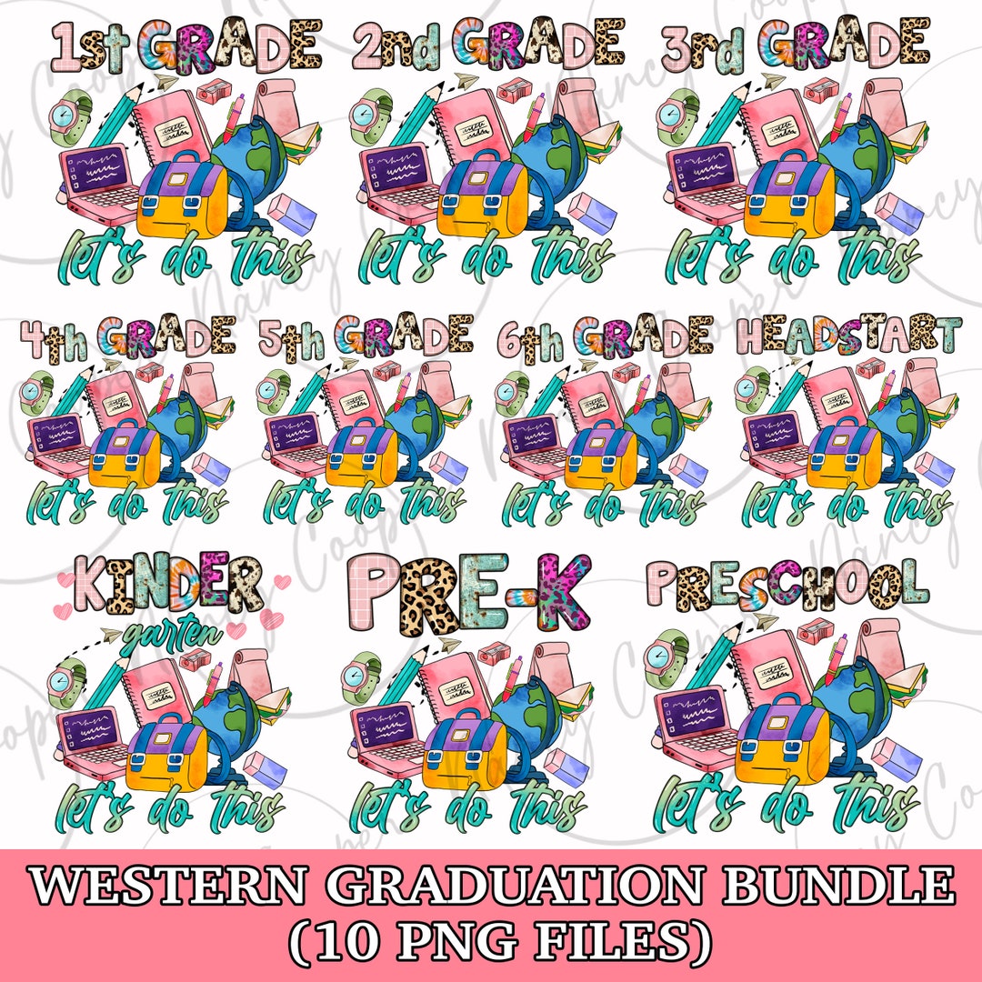 Western Graduation Bundle Png Sublimation Design Download, School ...